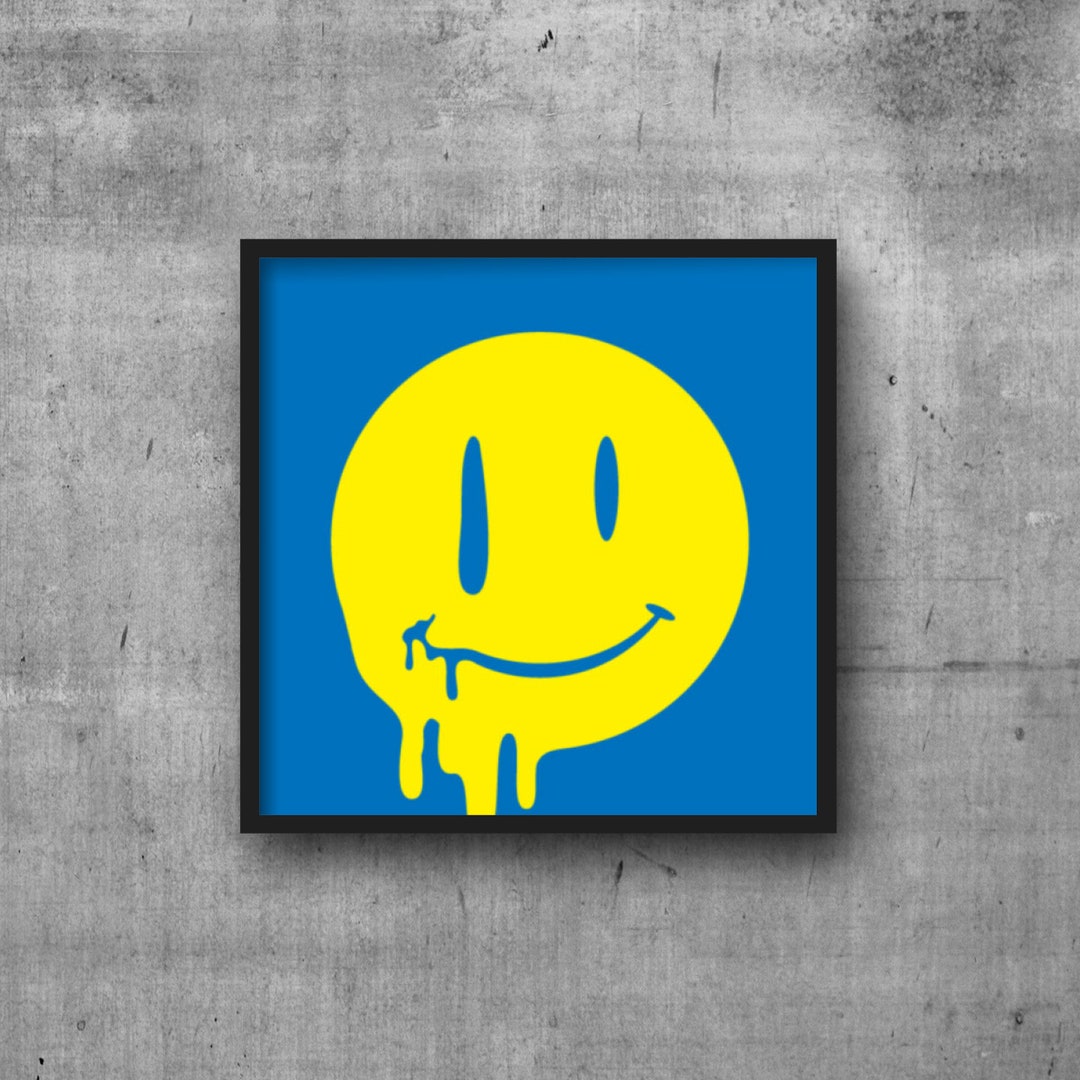 Smiley Face Illustration Design Print frame Not Included - Etsy