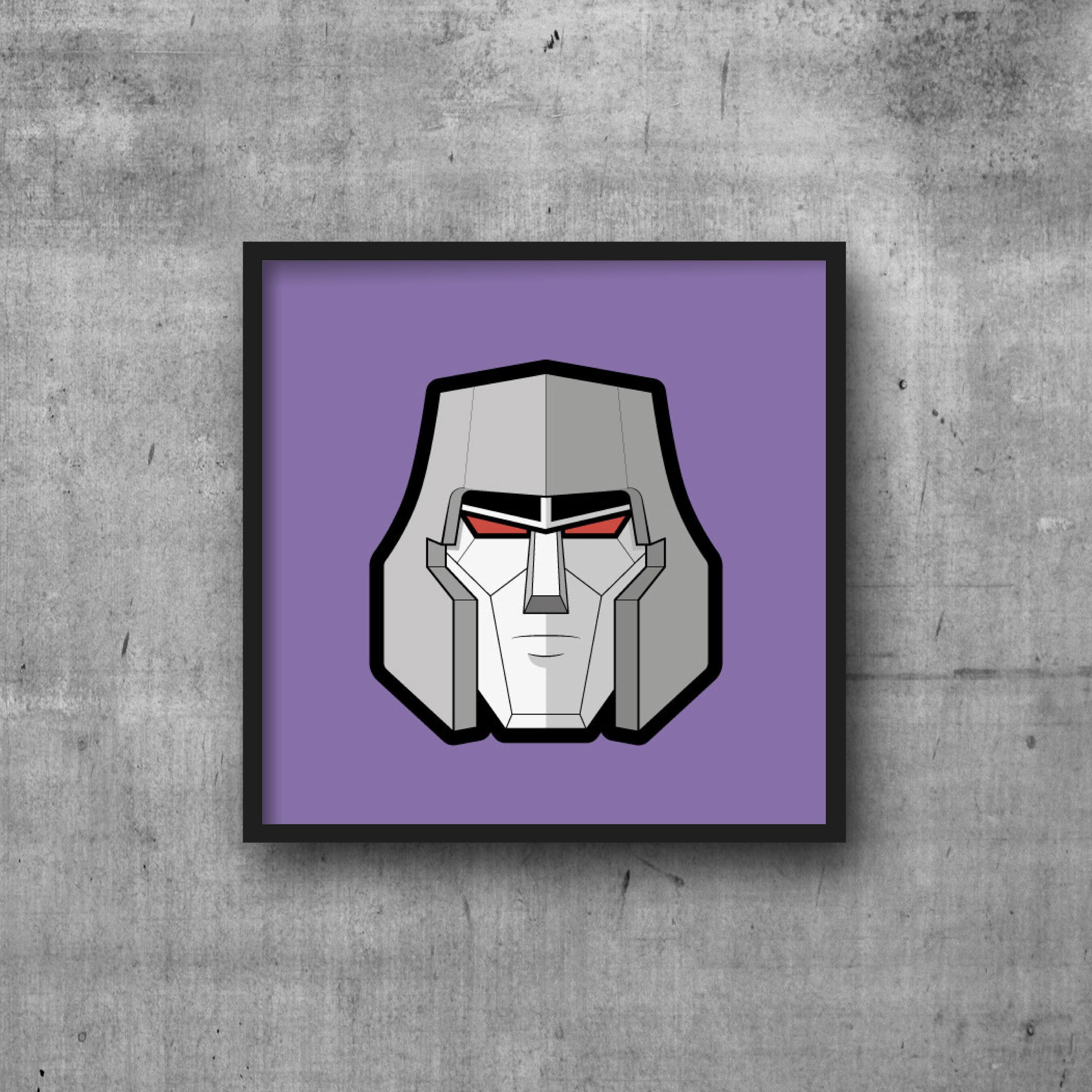 Megatron Transformers Illustration Design Print frame Not Included - Etsy
