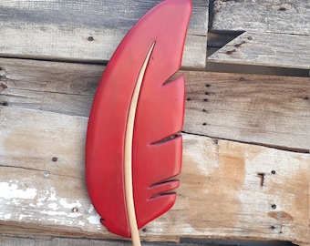 RED BİRDS FEATHER , Home Decor, 3d Wall, Feather, Wall Decor, Wall ...