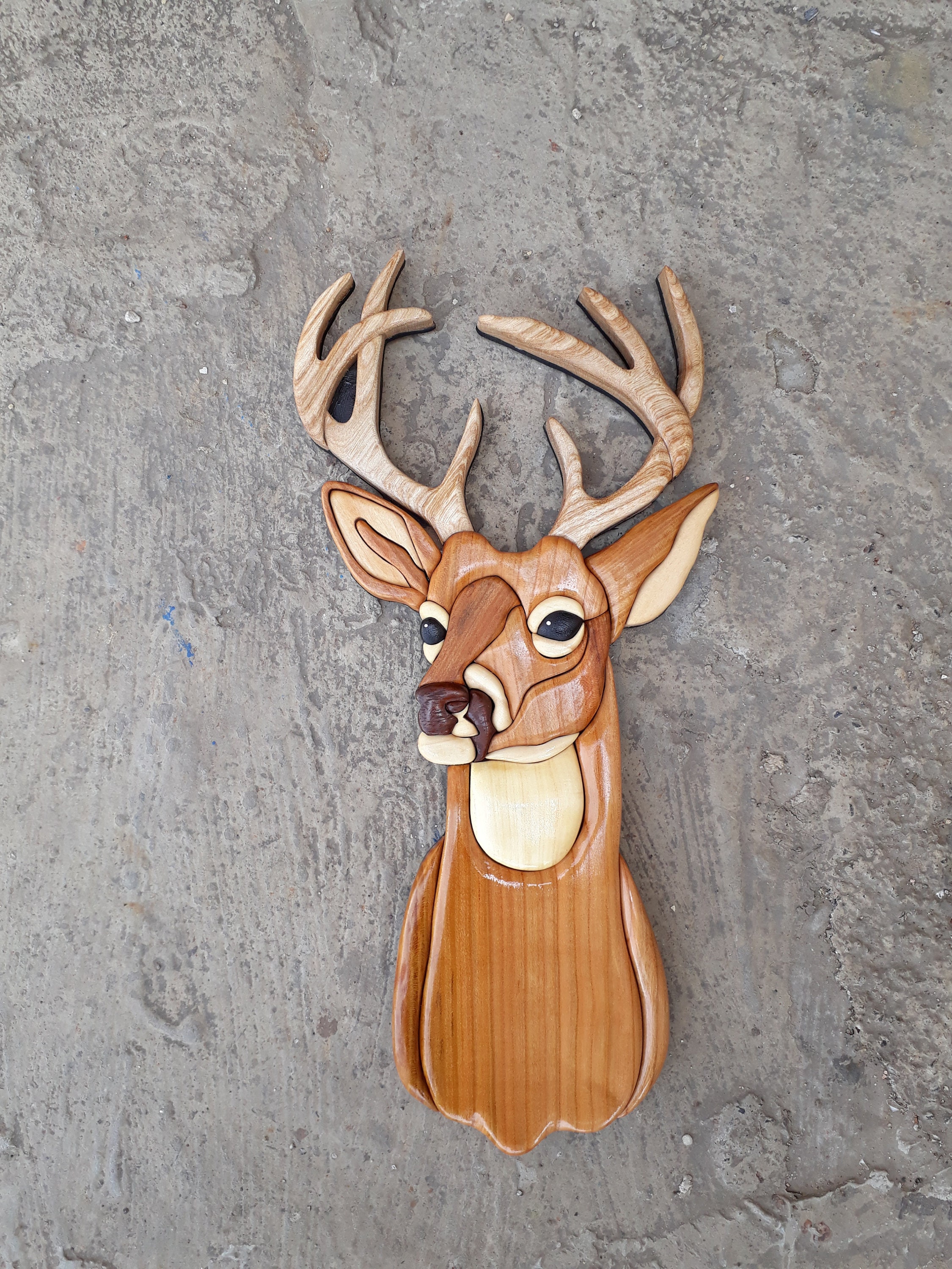 Point buck intarsia intarsia wooden art poplar wall decor | Etsy