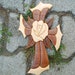 Rose Cross , Wooden Cross, Intarsia Cross, Intarsia Wooden Art, Wooden ...