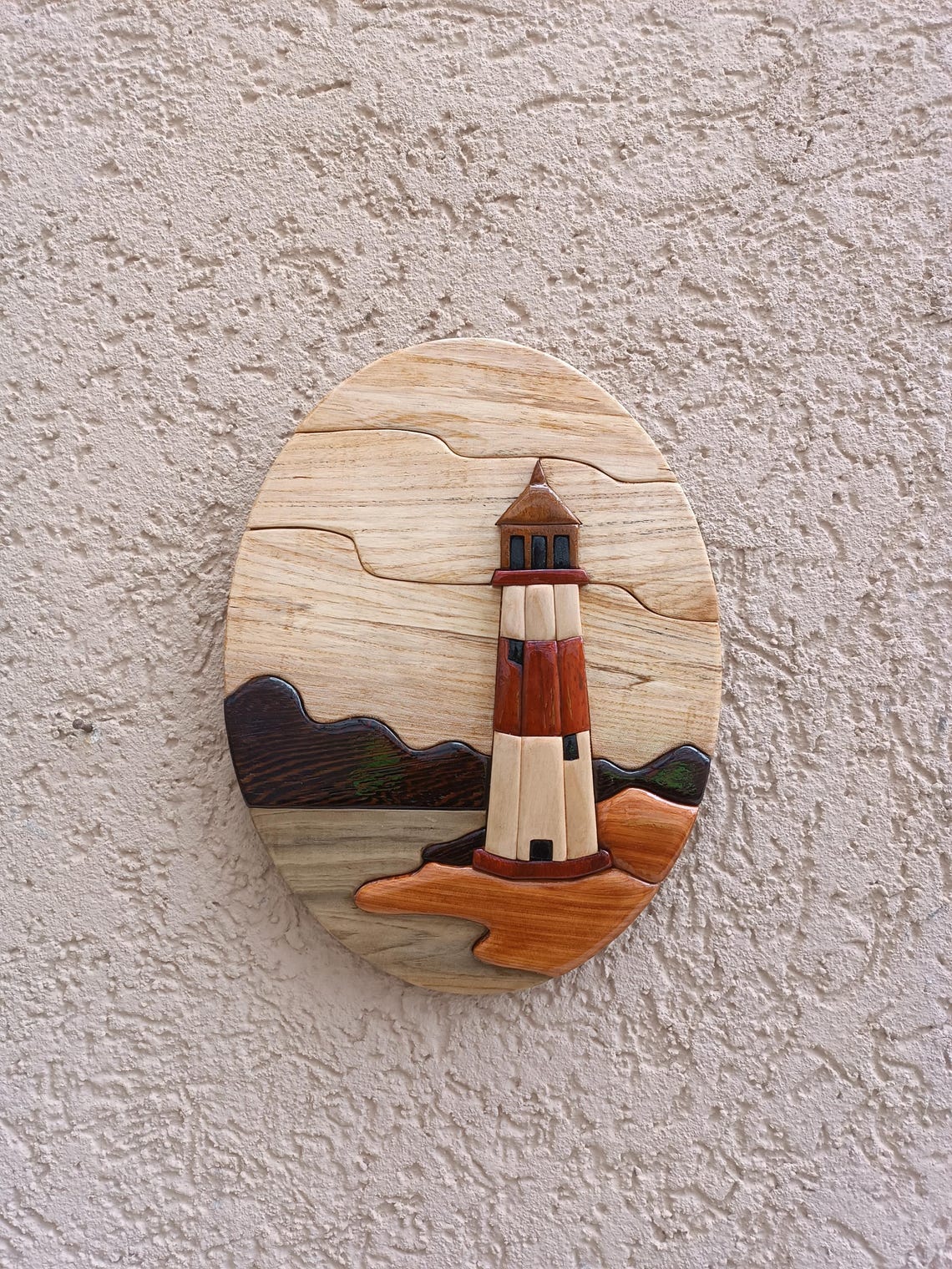 LIGHTHOUSE İNTARSİA, Home Decor, Wall Decor, SEA, Intarsia Wooden Art ...