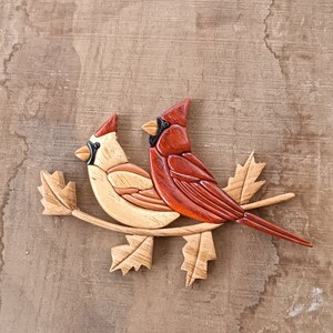 CARDİNAL BİRD, Intarsia Wooden Art, Wild Life, Home Decor, Wall Decor ...