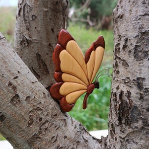BUTTERFLY , Intarsia Wooden Art, Wild Life, Home Decor, Wall Decor ...