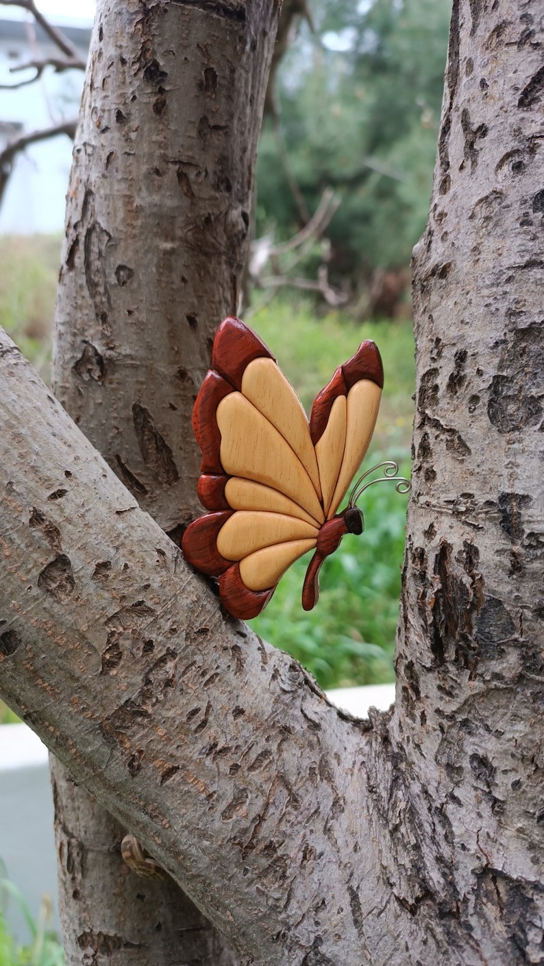 BUTTERFLY , Intarsia Wooden Art, Wild Life, Home Decor, Wall Decor ...