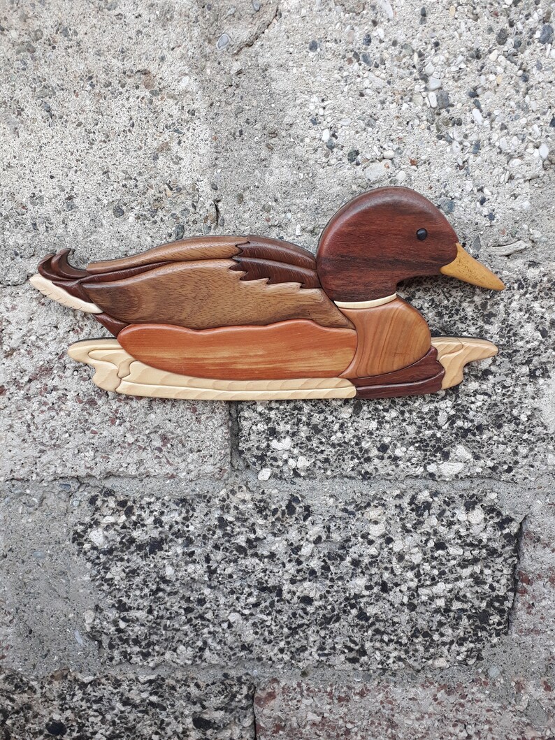 DUCK INTARSIA woodworking home decor wall decor animal | Etsy