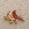 CARDİNAL BİRD, Magnet, Wild Life, Ornament , Intarsia Wooden Art, Wall ...