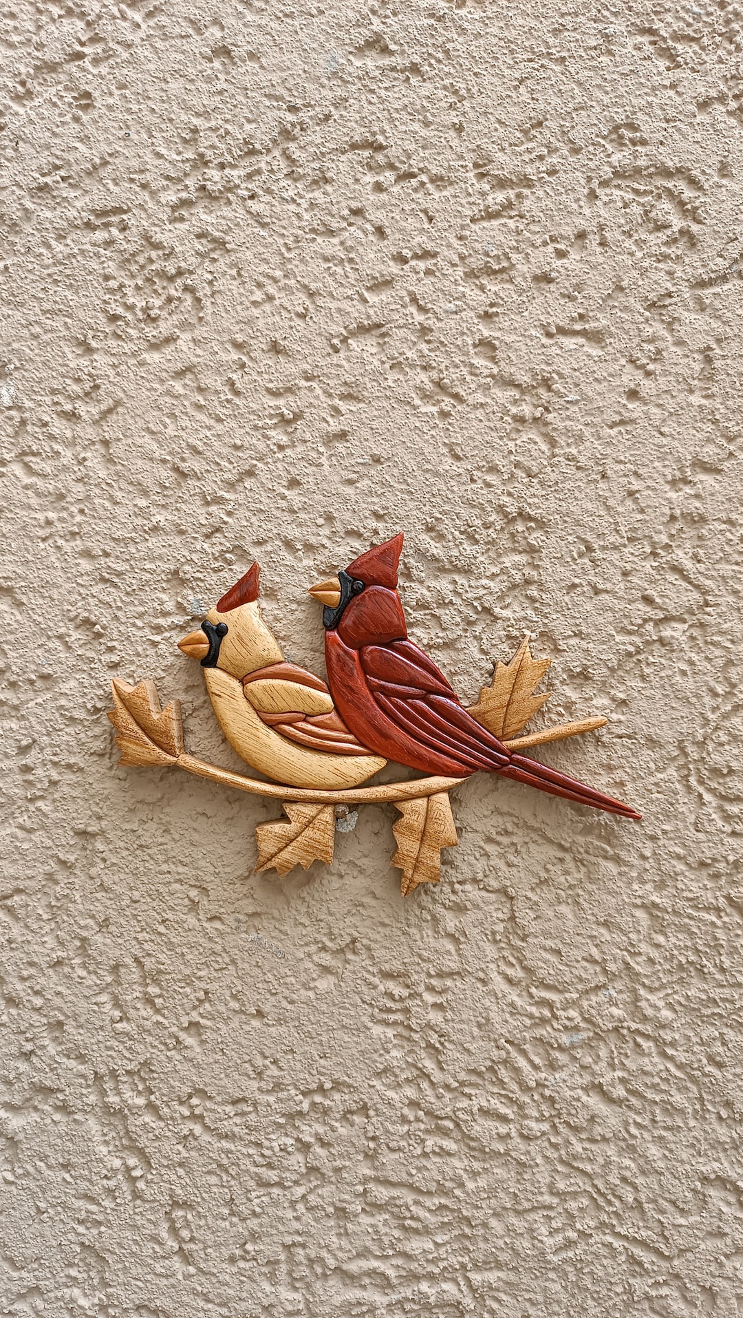 CARDİNAL BİRD, Intarsia Wooden Art, Wild Life, Home Decor, Wall Decor ...