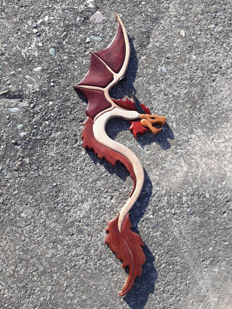 Dragon İntarsia Home Decor, Wall Decor, Wooden, Carving, Wooden ...