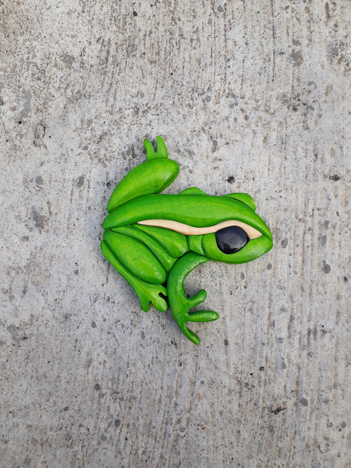 FROG İNTARSIA Magnet Intarsia Wooden Art Wild Life Home - Etsy