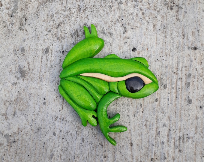 FROG İNTARSIA , Magnet, Intarsia Wooden Art, Wild Life, Home Decor ...