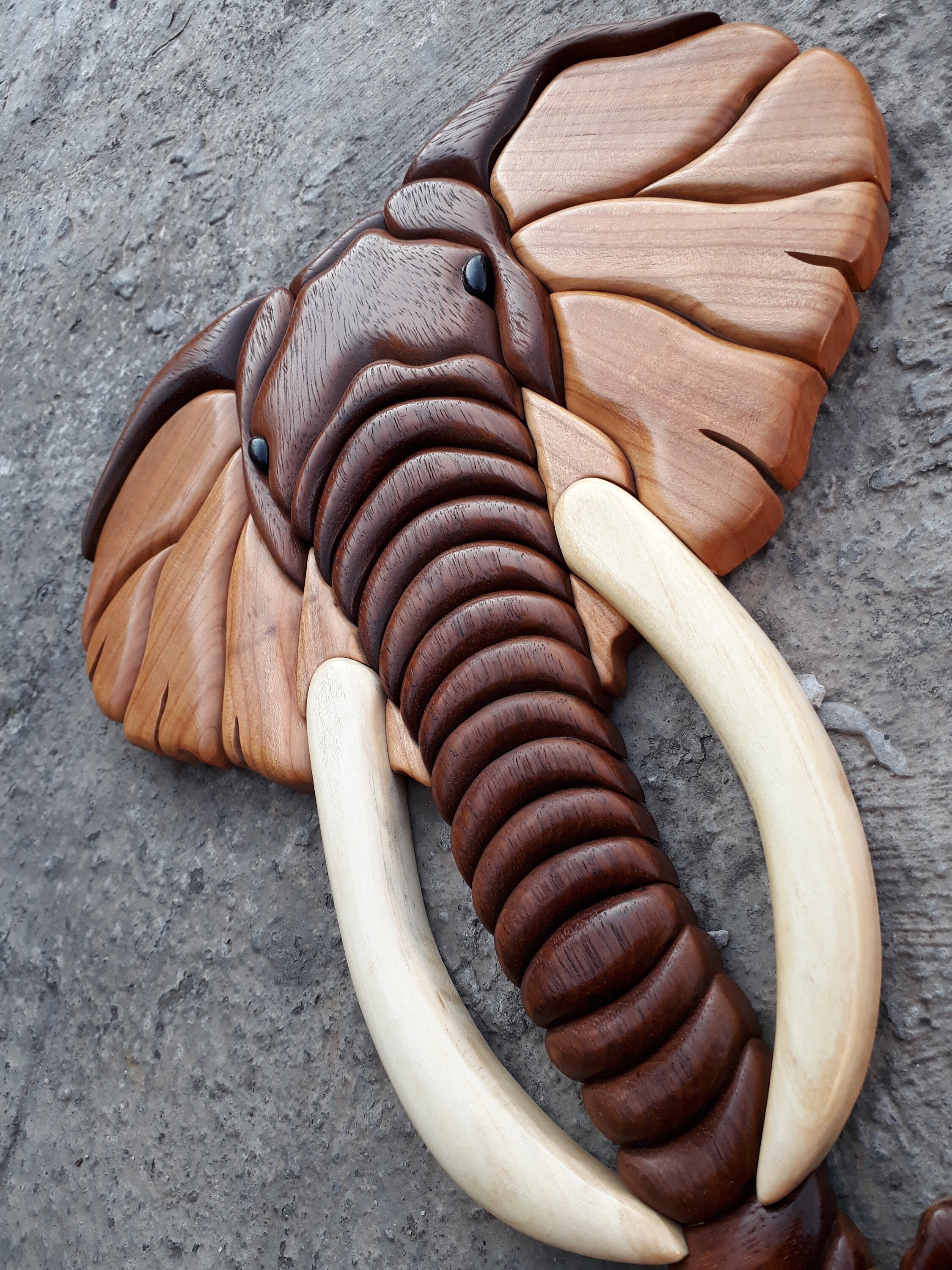 Handmade Intarsia Elephant Wood Wall Decor, African Art - Etsy