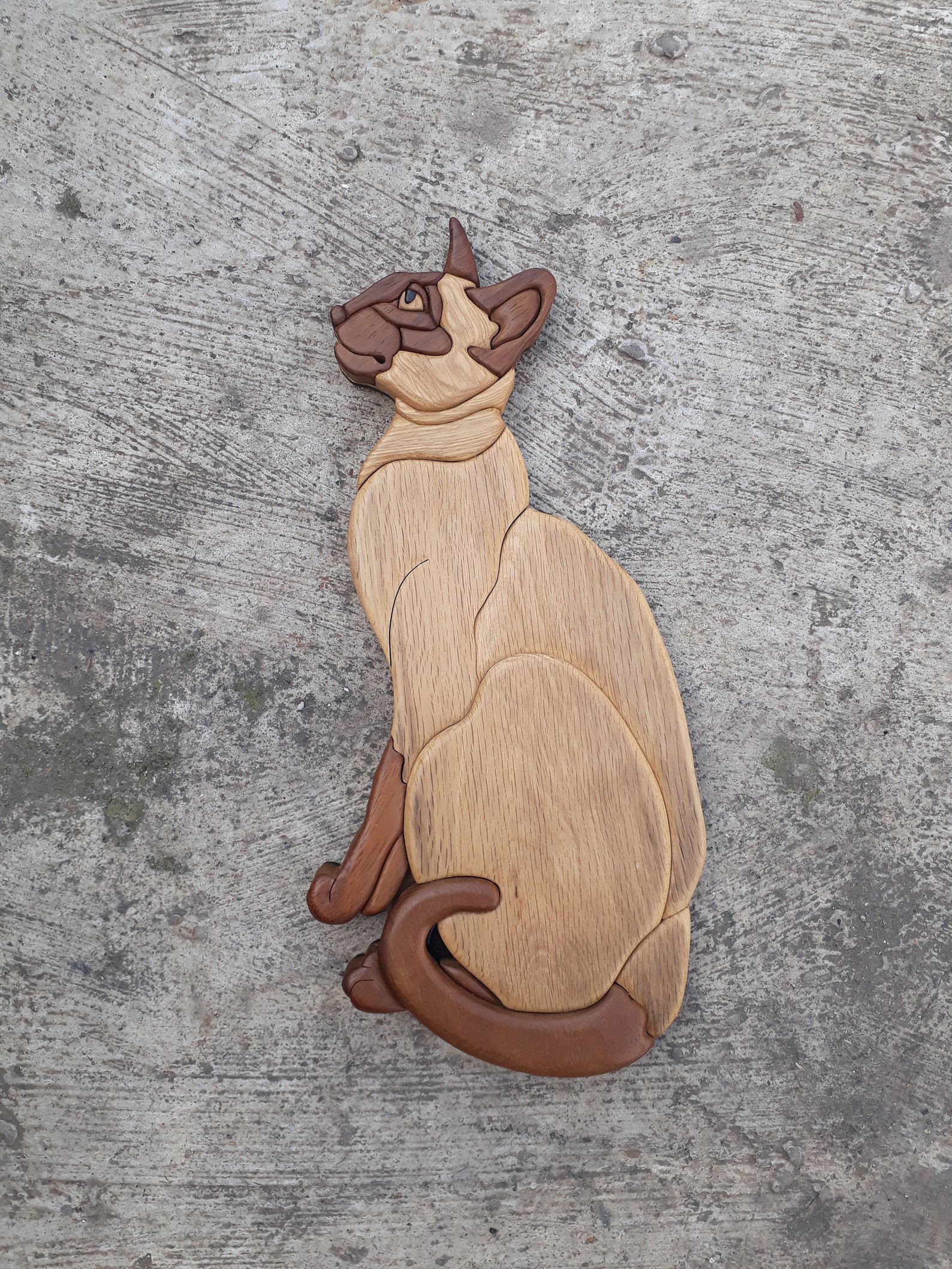 Handmade Siamese Cat Intarsia, 3D Wood Wall Decor - Etsy