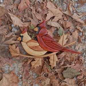 CARDİNAL BİRD, Intarsia Wooden Art, Wild Life, Home Decor, Wall Decor ...