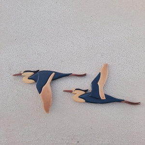 Blue Heron Pair Intarsia Wood Art, 3D Wall Decor - Etsy