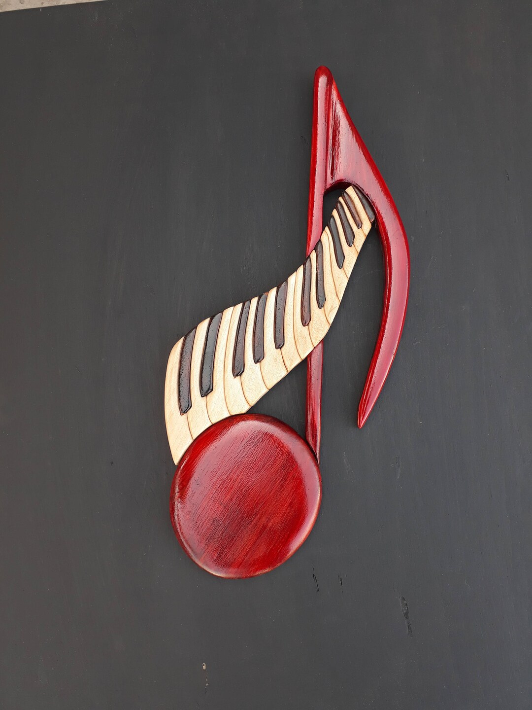Musical Note İNTARSİA Wall Decor, Wooden, Intarsia Wood Art, Home Decor ...
