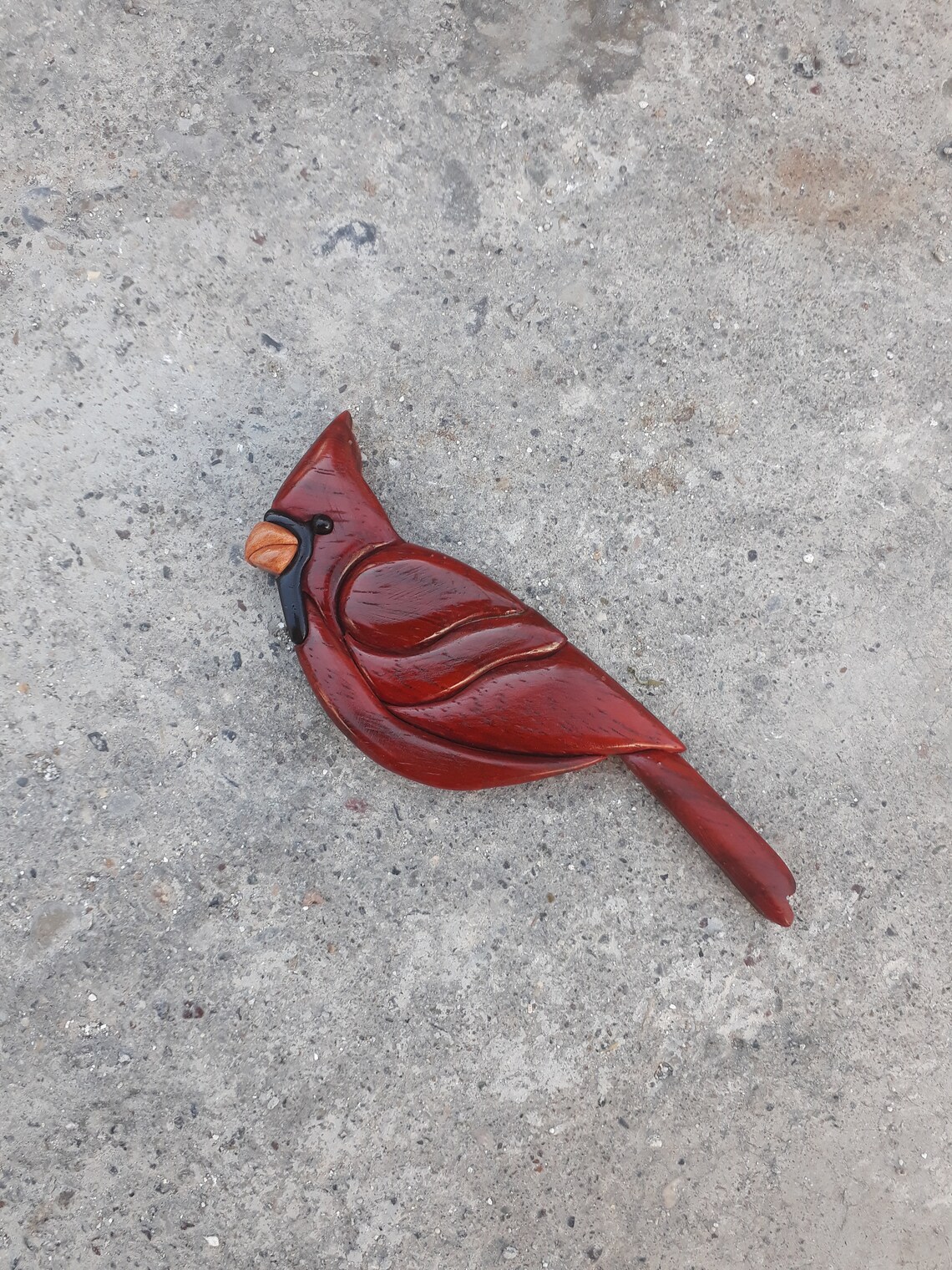 CARDİNAL BİRD, Intarsia Wooden Art, Magnet, Wild Life, Ornament , Wall ...