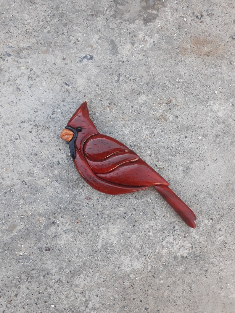 CARDİNAL BİRD Intarsia Wooden Art Magnet Wild Life - Etsy