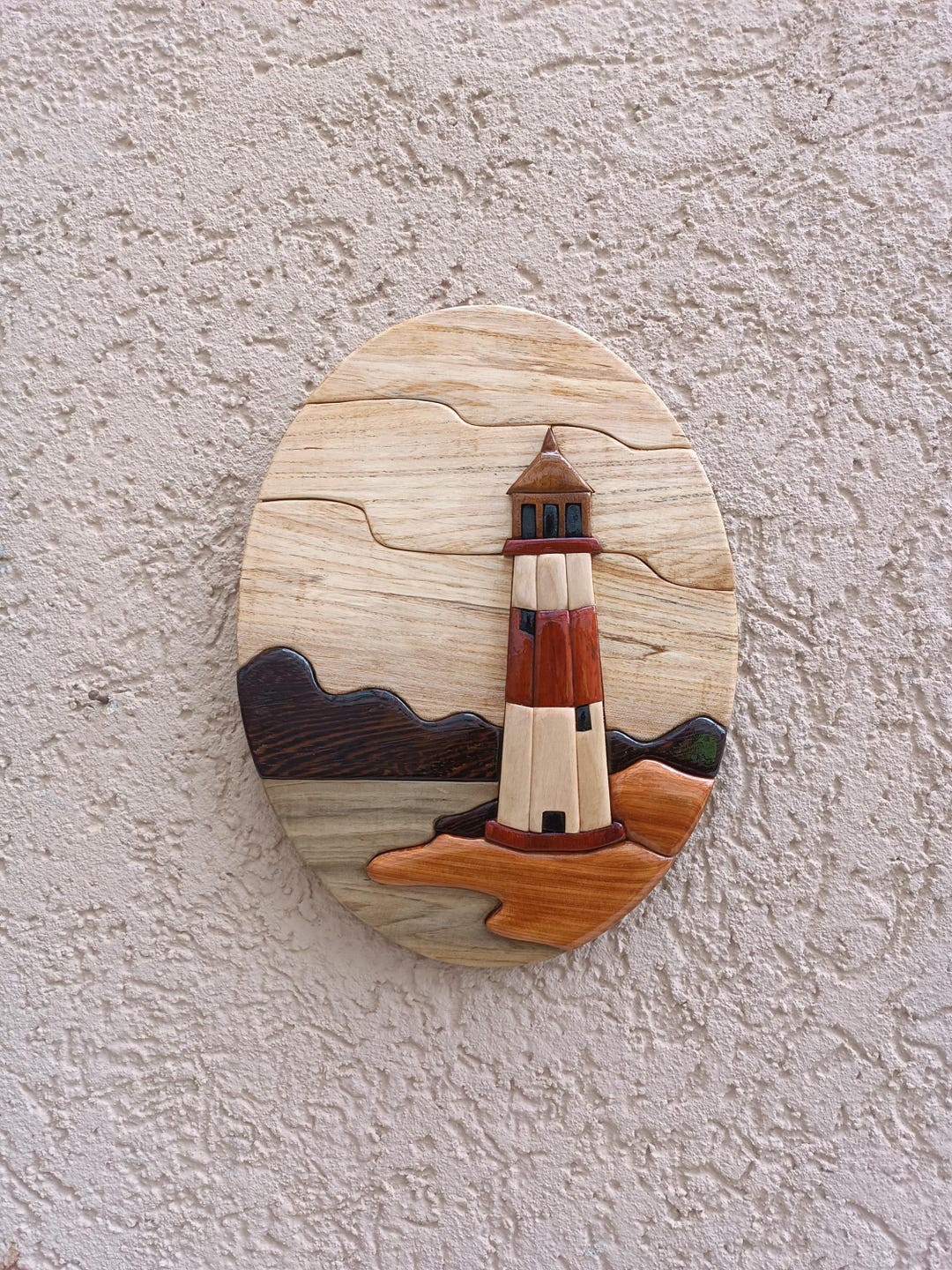 LIGHTHOUSE İNTARSİA, Home Decor, Wall Decor, SEA, Intarsia Wooden Art ...