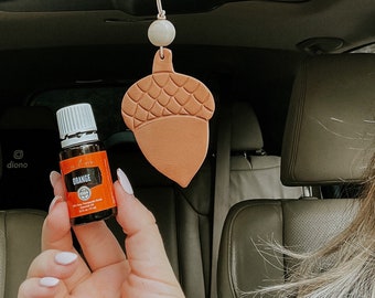 Essential Oil Leaf Car Diffuser, Terra-cotta Hanging Car Charm ...