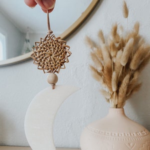 Essential Oil Crescent Moon Clay Car Diffuser, Natural Car Air ...