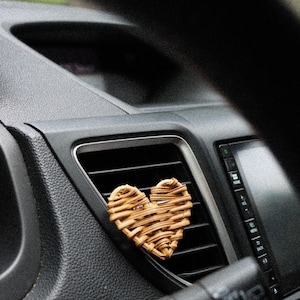 Rattan Heart Essential Oil Car Air Vent Diffuser, Trendy Car Decor, Boho Car Accessories, Air ...