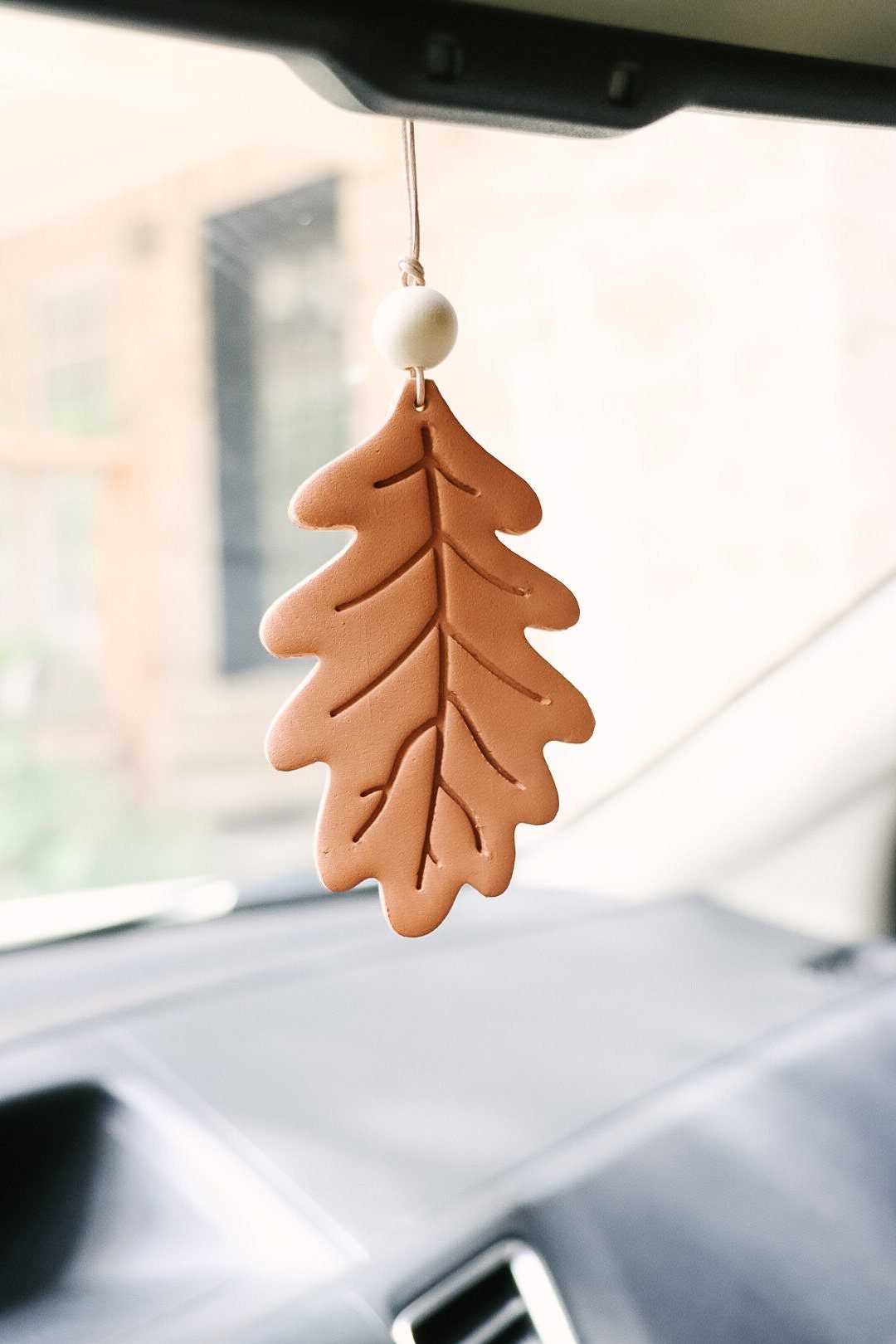 Essential Oil Leaf Car Diffuser, Terra-cotta Hanging Car Charm ...