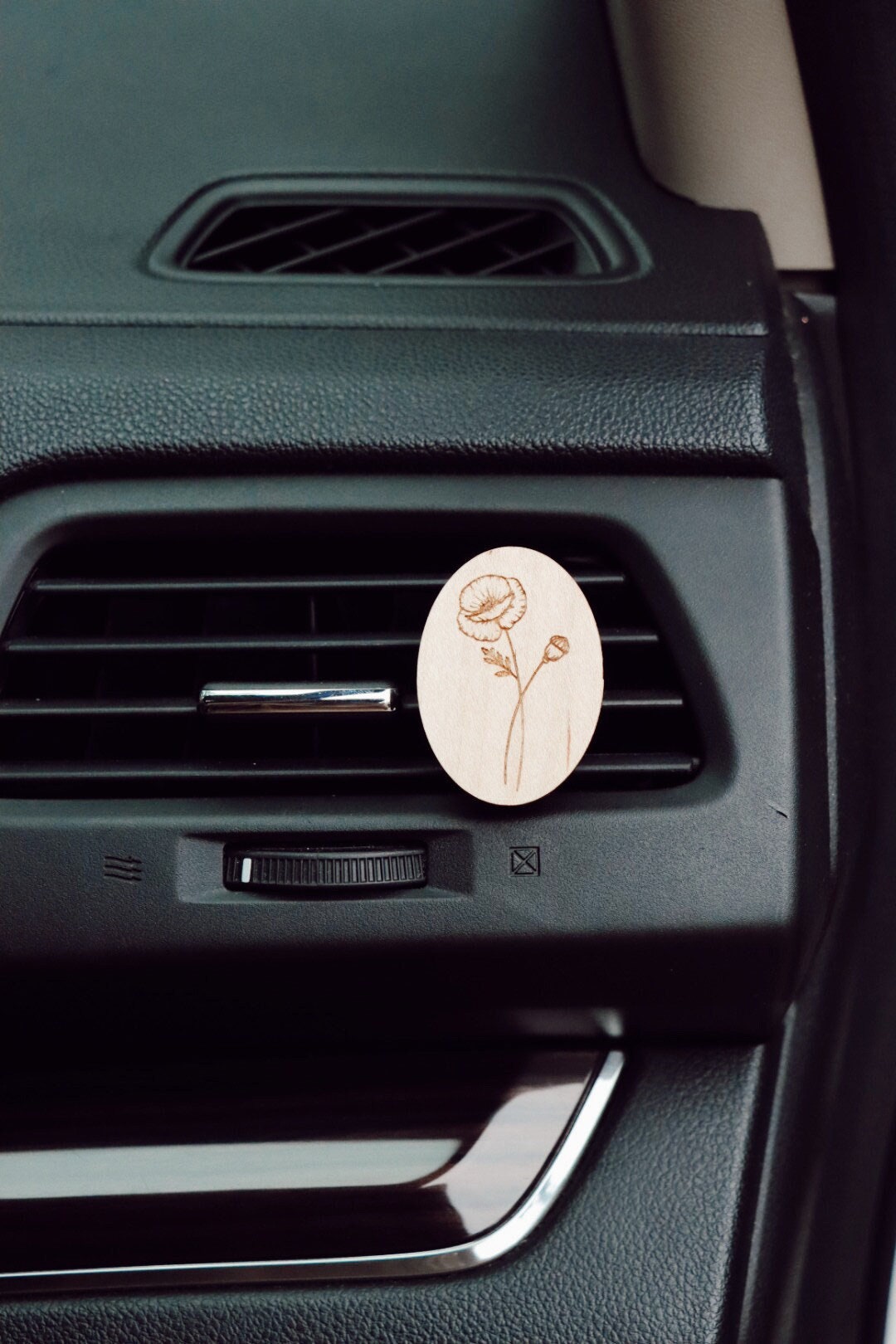 August Birth Flower, Wood Car Air Vent Diffuser, Poppy Birth Flowers, Essential Oil Car Diffuser ...