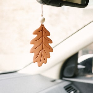 Essential Oil Leaf Car Diffuser, Terra-cotta Hanging Car Charm ...