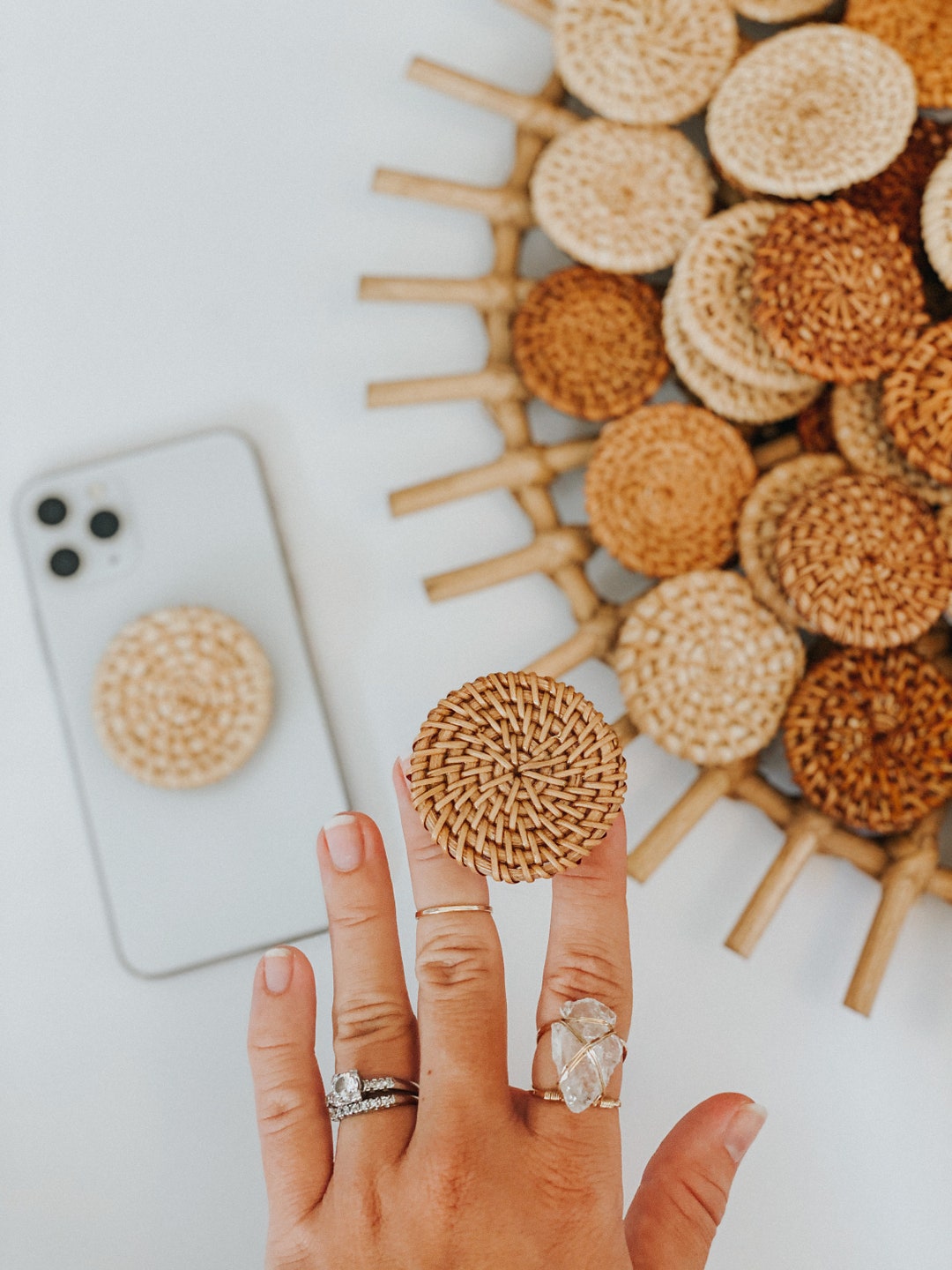Large Boho Rattan Phone Sticker - Etsy