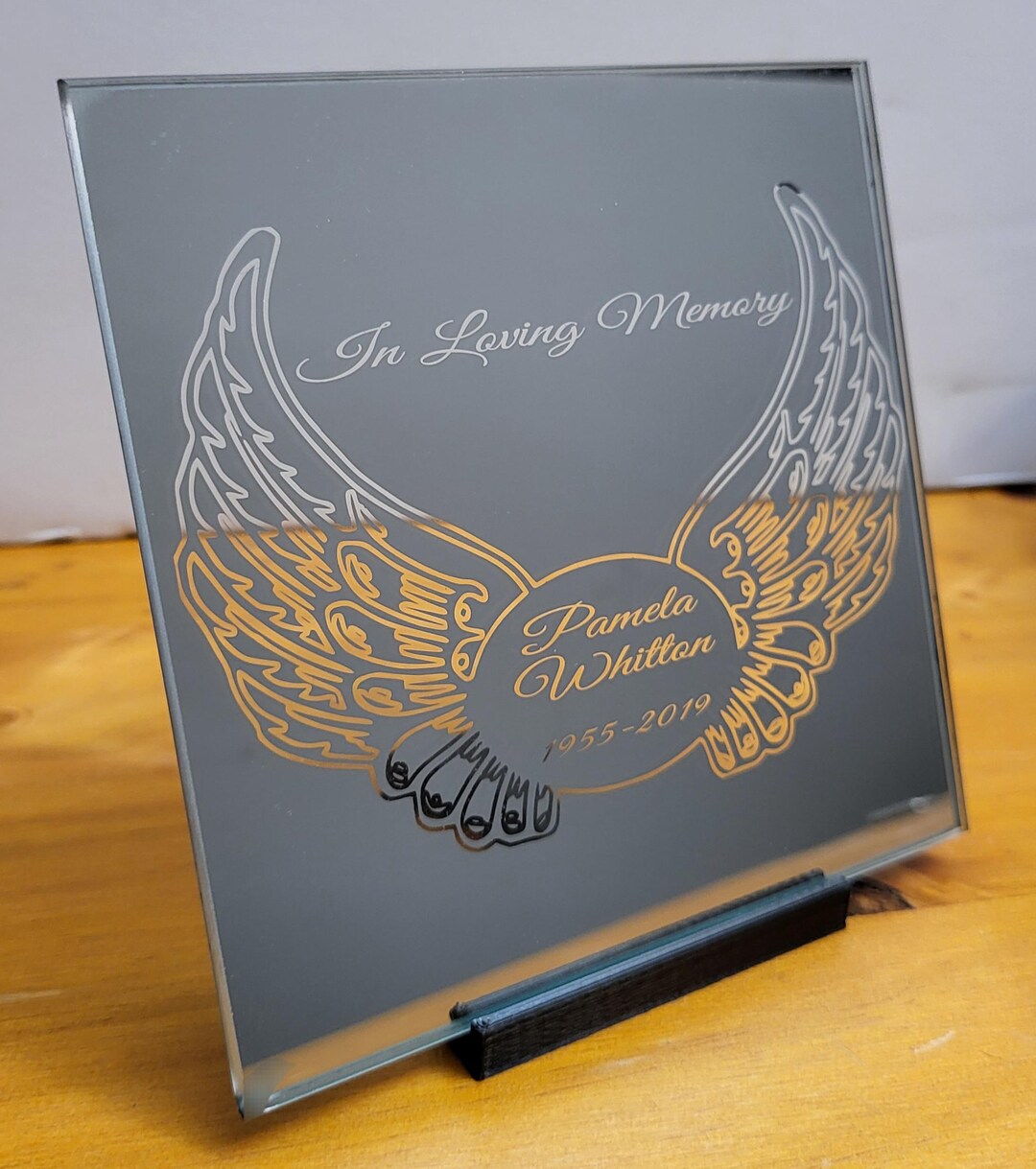 Personalized Funeral Memorial Mirror Display W/stand. Celebrate Your ...
