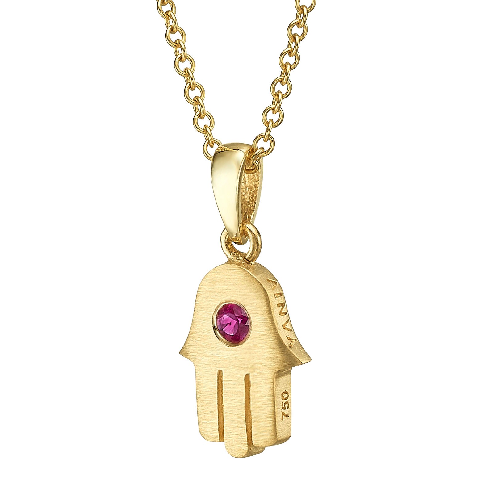 18K White Gold Hamsa Pendant With Ruby. Hamsa Necklace. 18k - Etsy