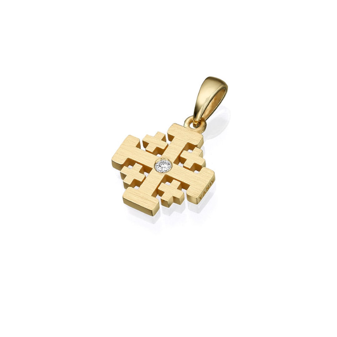 18k Gold Jerusalem Cross Necklace Best Seller - Etsy
