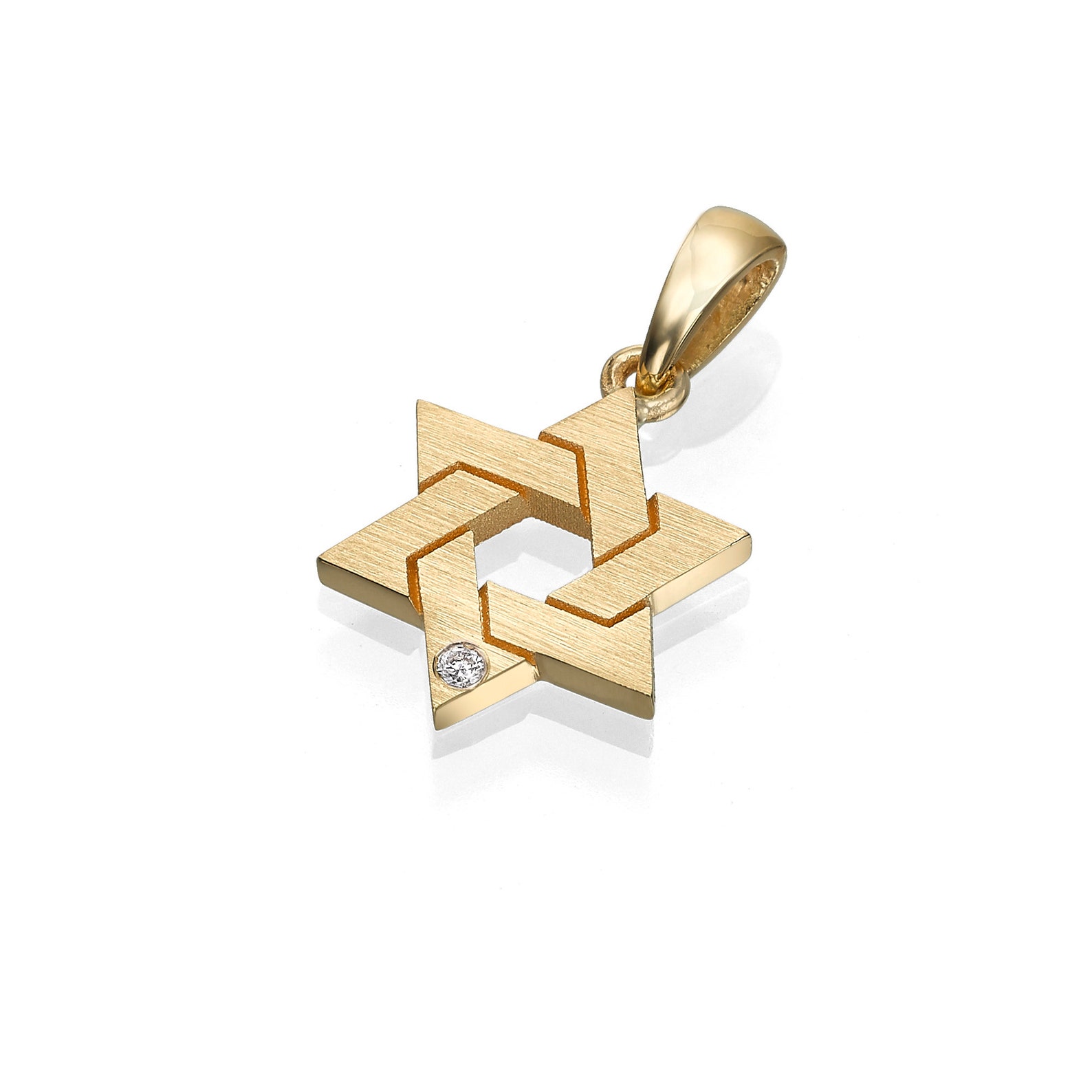 18K Gold Diamond Star of David Necklace | Etsy