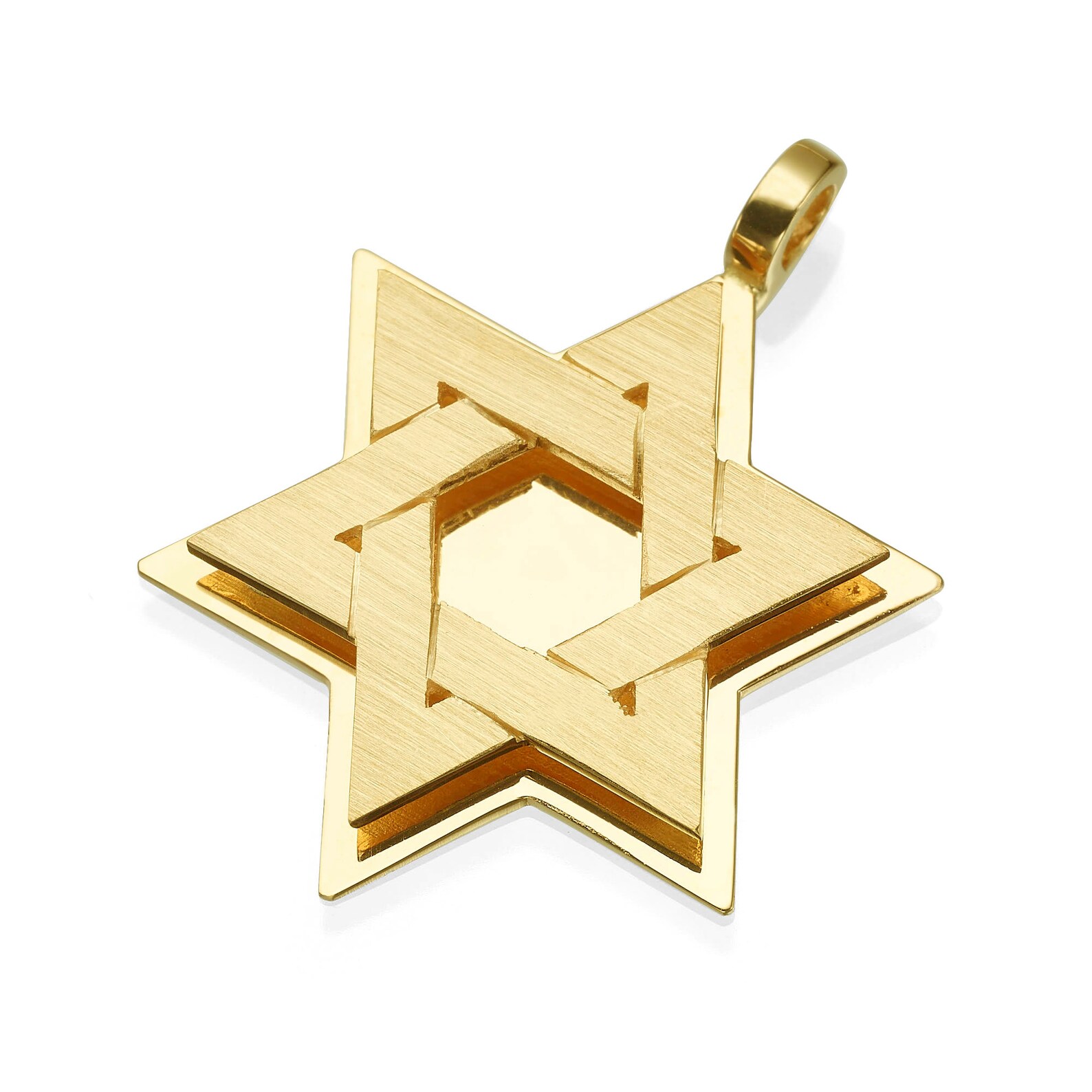 Men's Star of David Pendant in 18k Solid Yellow Gold , Large 18k Gold ...