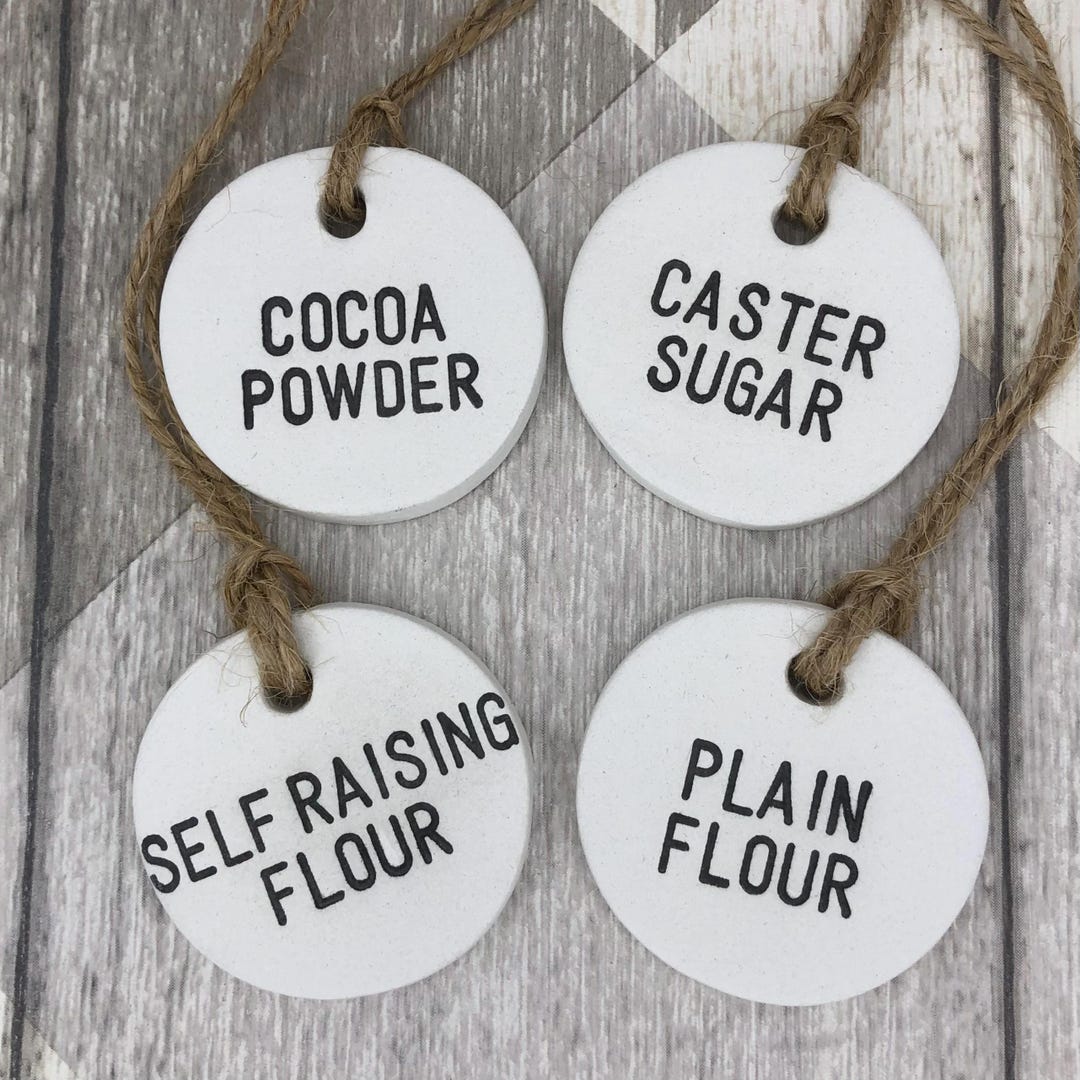 Clay Pantry Labels, Storage Jar Labels, Kitchen Labels, Customised Tags ...