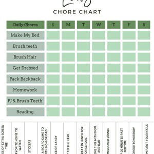 Chore Chart / Kids Chore Chart / Editable Chore Chart / Reward Tabs ...