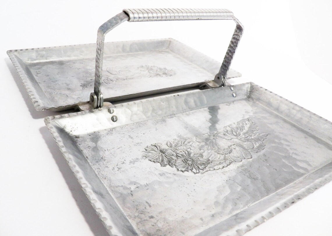 Keystone Ware 636 Hammered Aluminum Folding Serving Tray Arts - Etsy