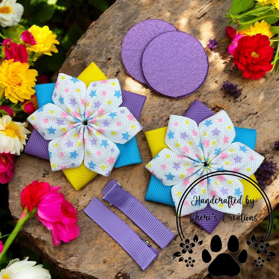 Pastel Rainbow Stars DIY Ribbon Flower Bow Kit - Etsy
