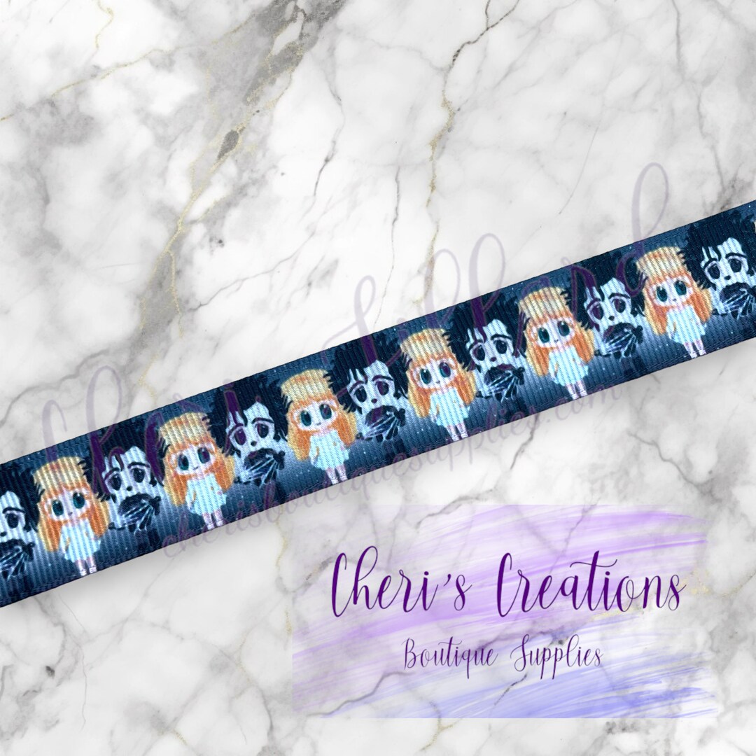 Scary Spooky Scissor Guy 7/8" Grosgrain Ribbon by the Yard - Etsy