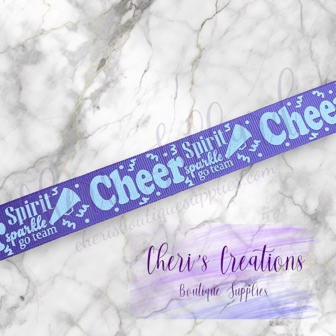 Team Spirit Go Team Cheer 7/8" 1.5" Grosgrain Ribbon by the Yard - Etsy