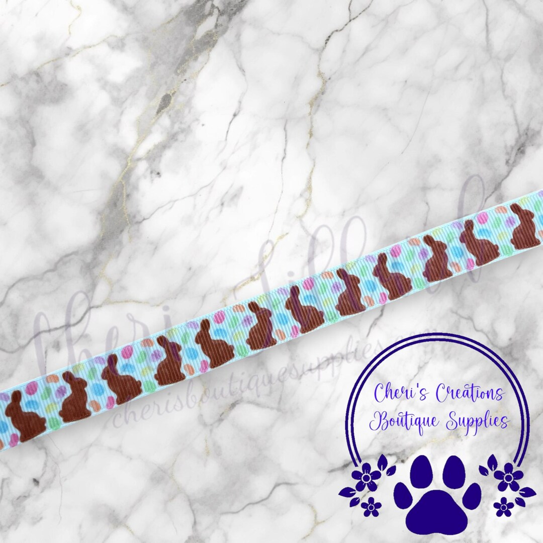Chocolate Easter Rabbits Ribbon, Chocolate Bunny Ribbon, Cute Easter ...