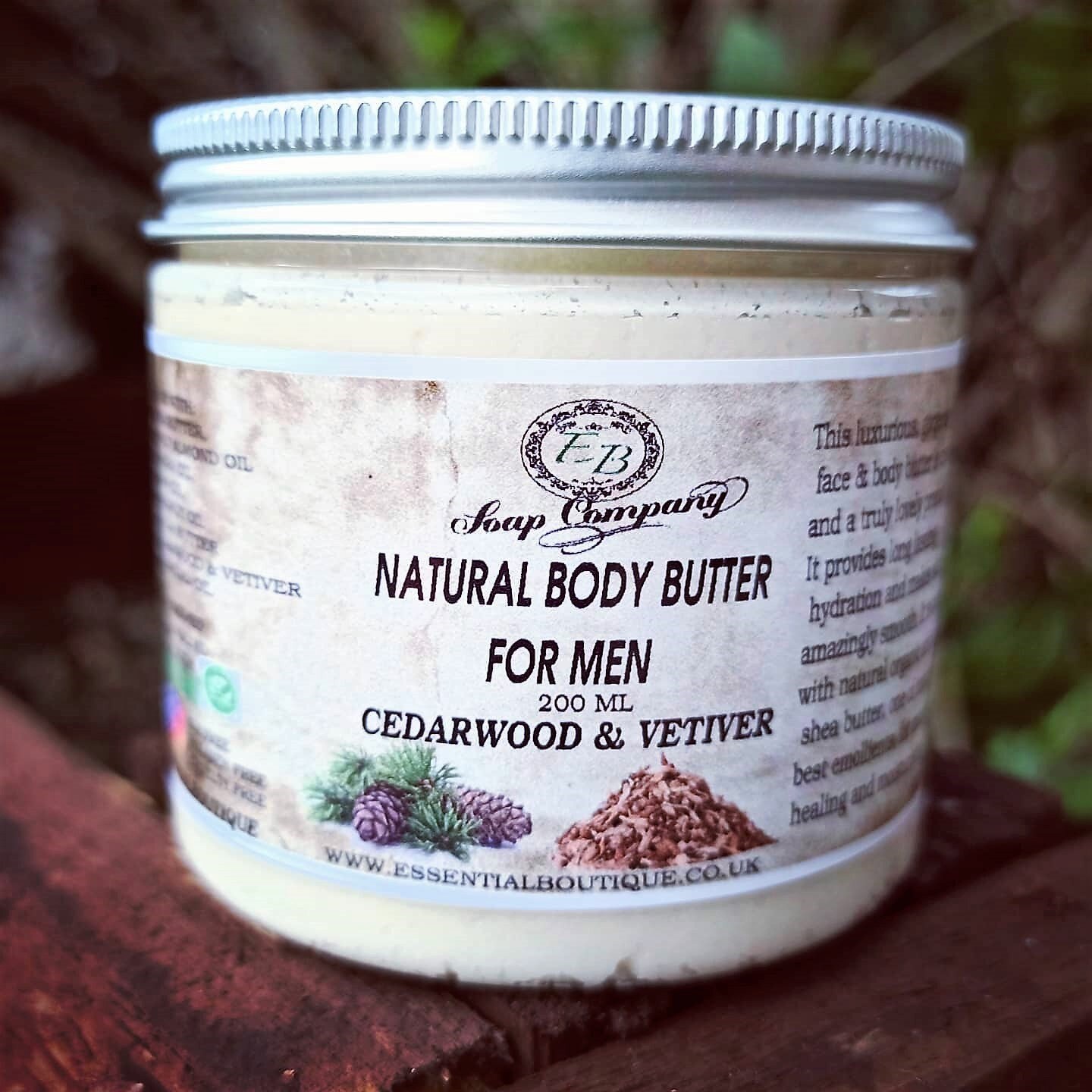 Handmade Face and Body Butter for Men Cedarwood & Pine 100% Natural 200 ...