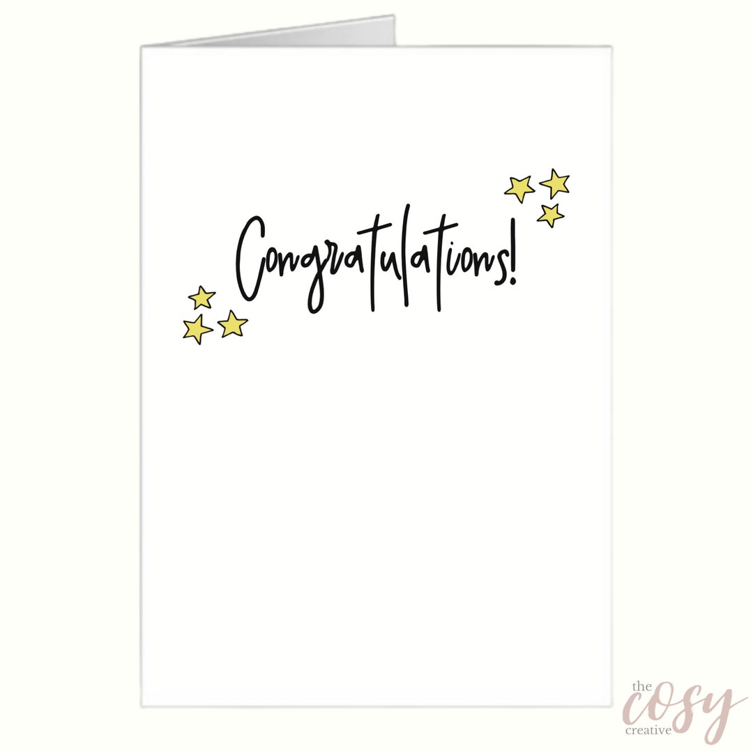 Simple Congratulations Card Well Done Card - Etsy 日本