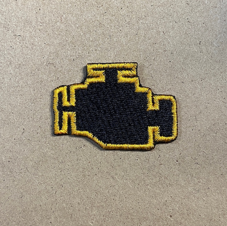 Check Engine Light Embroidered Iron on Patch, Iron on Appliqué for ...