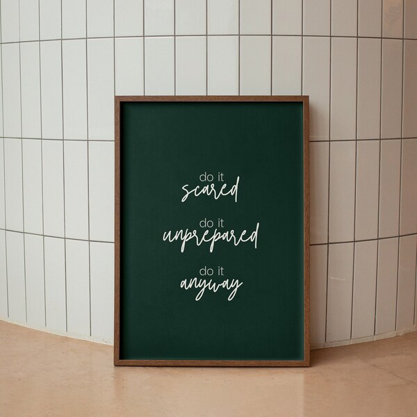 Do It Scared Poster - Etsy