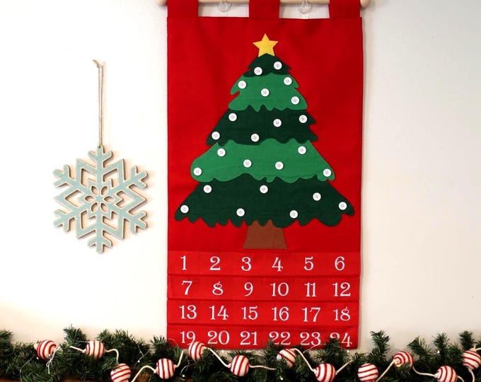 Christmas Tree Countdown Red Calendar Holidaytree Advent Festive ...