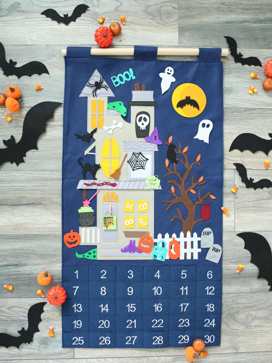Halloween Countdown Advent Calendar Halloween Decor Halloween Advent ...