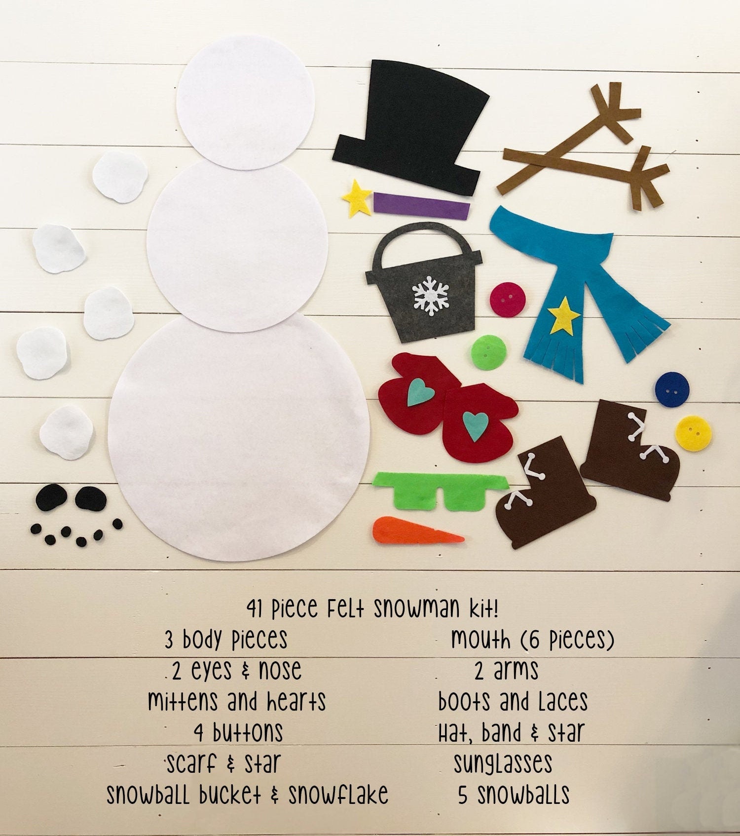 Felt Snowman Play Set Wall Snowman Snowman for Kids Build a | Etsy