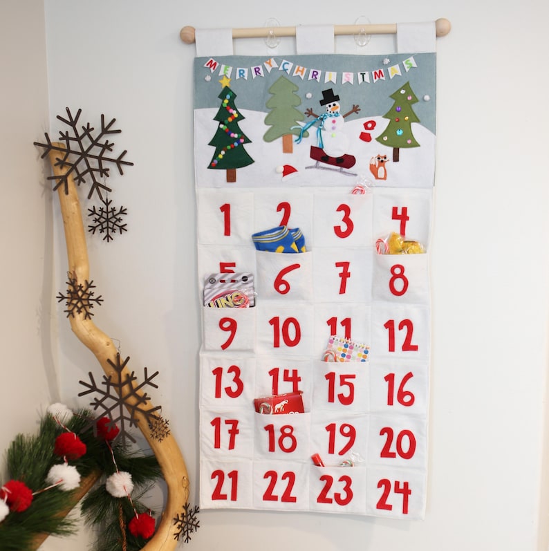 Advent Large Pockets for Gifts Snowman Advent - Etsy
